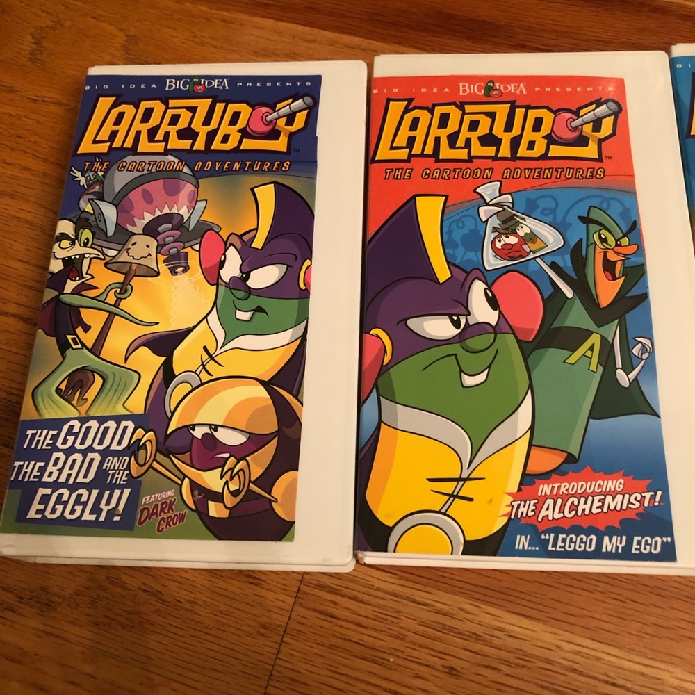Lot Of 4 Vintage Veggie Tales Larry Boy Vhs Tapes Wit… - Gem